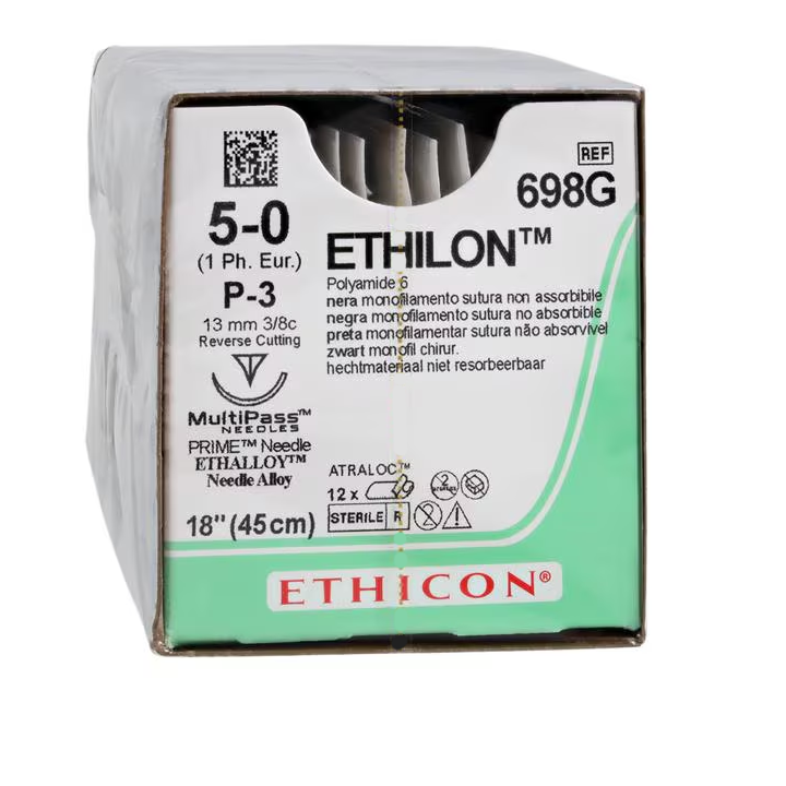 Ethicon 698G Sutures 5-0 ETHILON black P-3 18'' 12/Box – Bondi Medical Supplies Inc