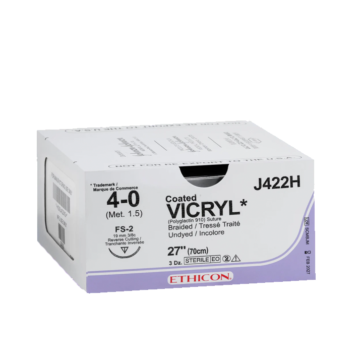 Ethicon J422H Sutures 4-0 Coated VICRYL Undyed FS-2 27'' 36/Box – Bondi Medical Supplies Inc