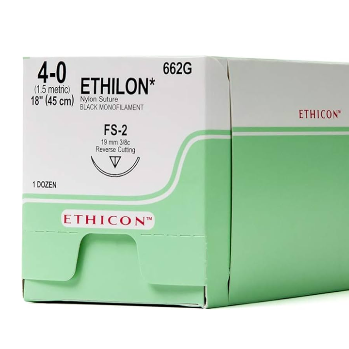Ethicon 662G Sutures 4-0 ETHILON black FS-2 18'' 12/Box – Bondi Medical ...