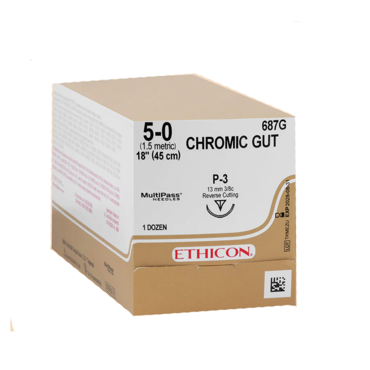Ethicon 687G Sutures 5-0 CHROMIC GUT Undyed P-3 18'' 12/Box – Bondi ...