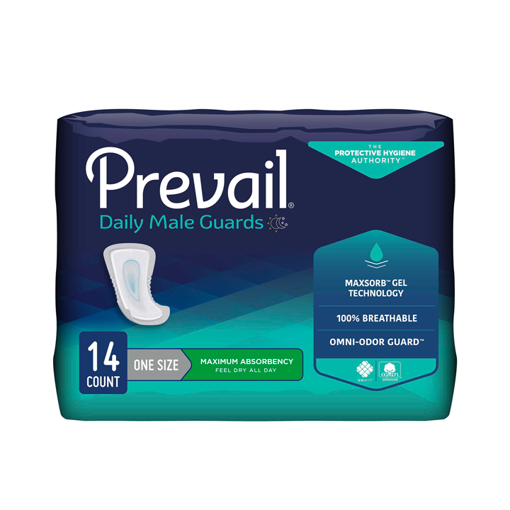 Prevail® Daily Male Bladder Control Pad 12-1/2 Inch Length Heavy Absor ...