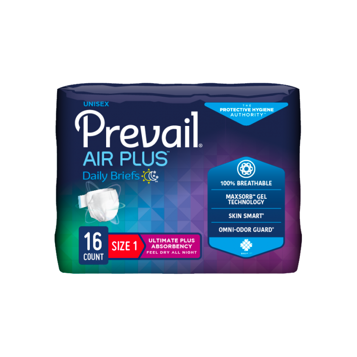 Prevail Air Briefs Plus Absorbency Size 1 (96 count) – Bondi Medical ...