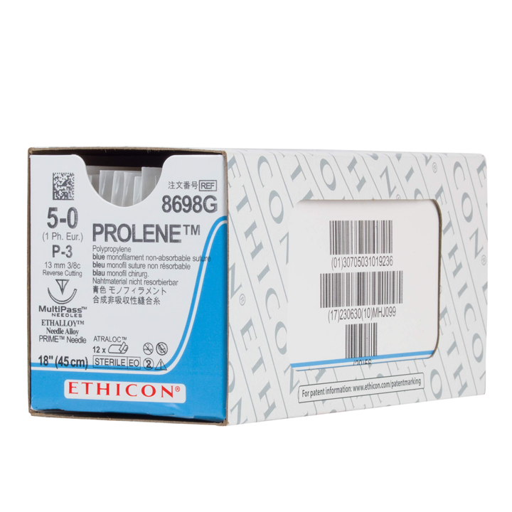 Ethicon 8698G Sutures 5-0 PROLENE blue P-3 18'' 12/Box – Bondi Medical ...