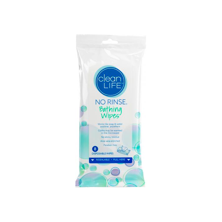 Clean Life No-Rinse Bathing Wipes 8 Towels/Pack – Bondi Medical ...