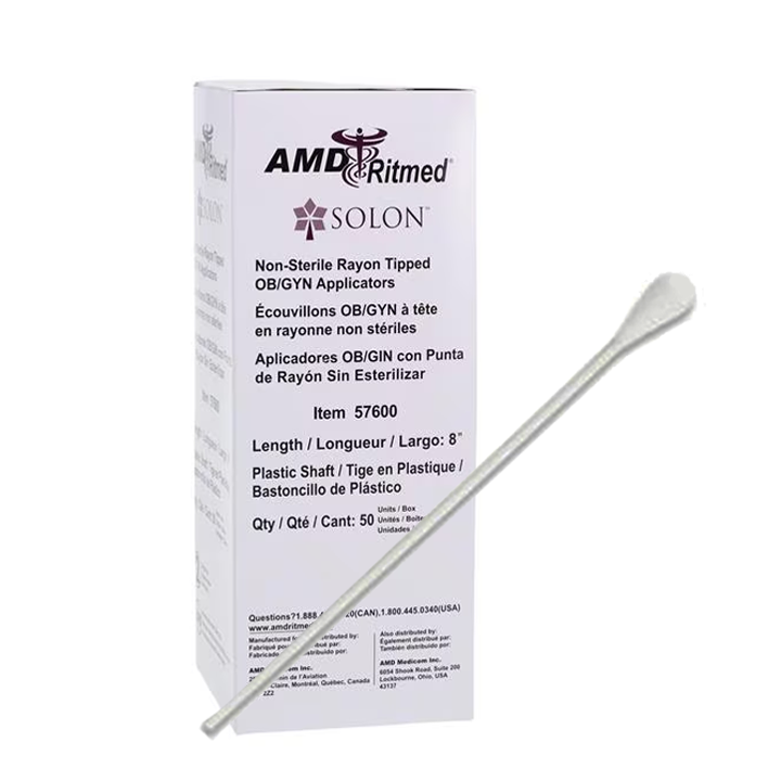 Rayon-Tipped OB-GYN 8'' Applicator with Plastic Stem, Non-Sterile, Cas ...