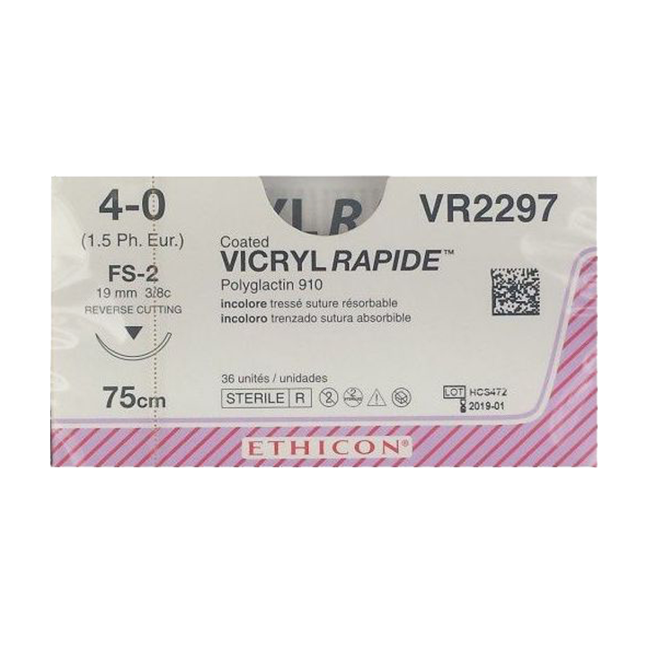 Ethicon VR2297 Sutures 4-0 Coated VICRYL RAPIDE FS-2 30'' 36/Box ...