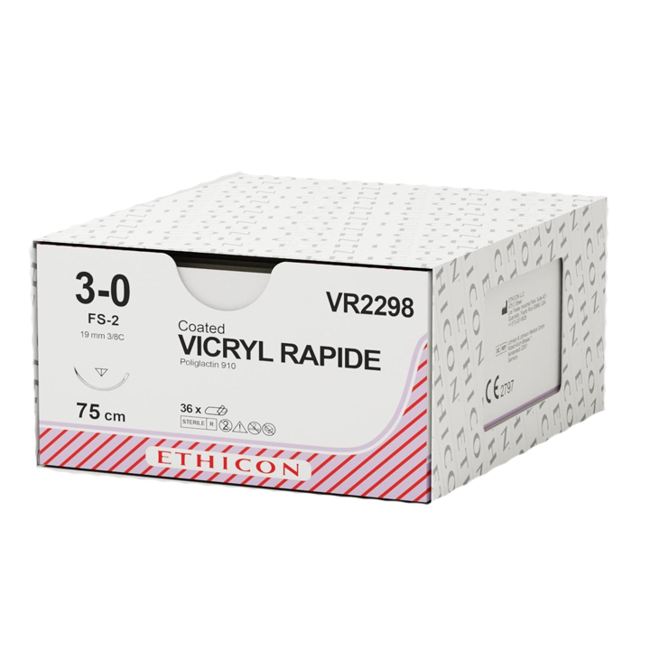 Ethicon VR2298 Sutures 3-0 Coated VICRYL RAPIDE FS-2 30'' 36/Box ...