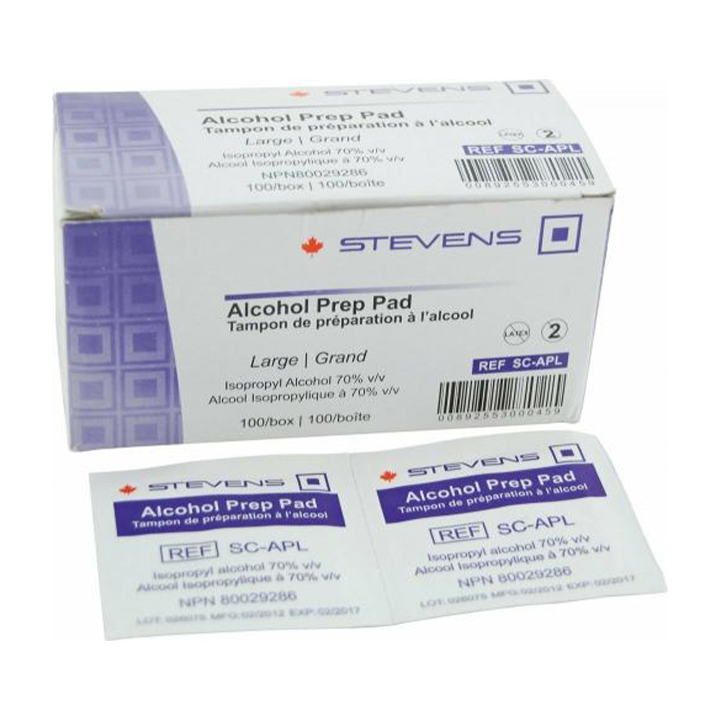 Alcohol Prep Pads, Large 100/box – Bondi Medical Supplies Inc