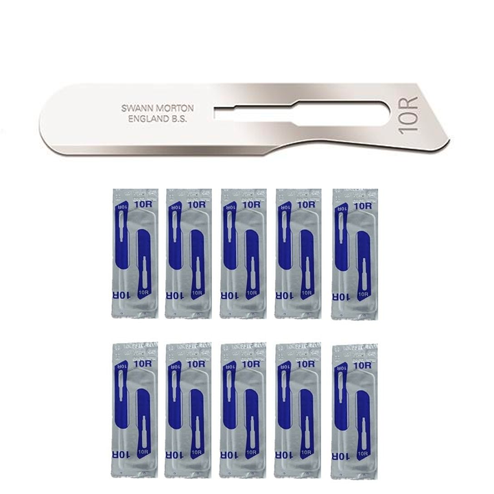 Swann-Morton 10R Dermaplaning Stainless Steel Scalpel Blades 10/Pack ...
