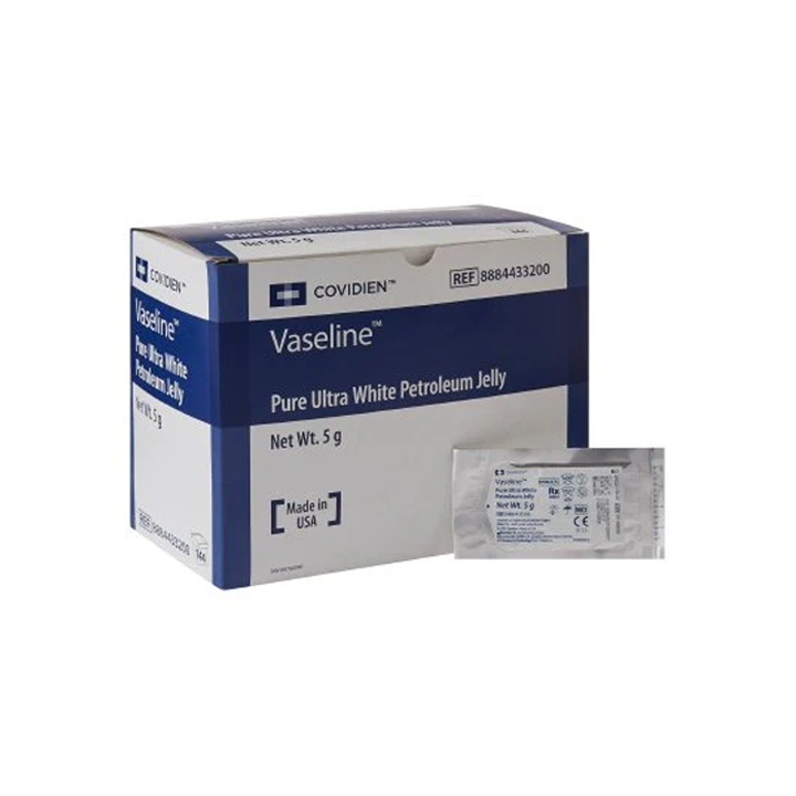 Vaseline Pure Ultra-White Petroleum Jelly Pouch 5g, Sterile 144/Box ...