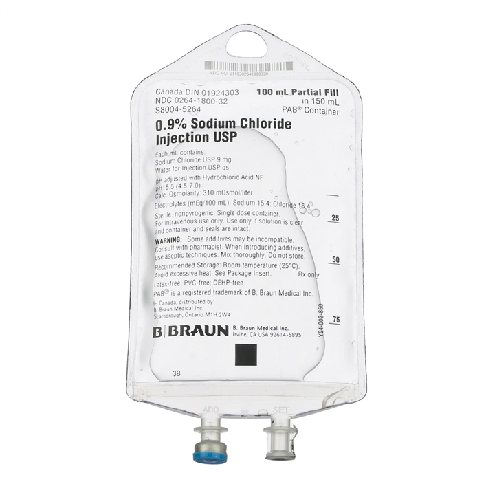 0.9% Sodium Chloride Injection Mini Bag, USP 100ml – Bondi Medical ...